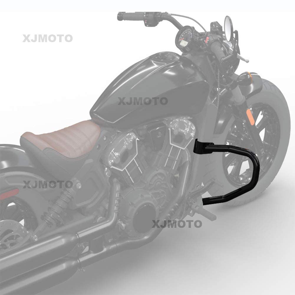 XJMOTO Black Engine Guard Frame Crash Bar Protection Highway Crash Bar Kit Compatible with 2015-2024 Indian Scout/ Scout Sixty/ Scout Bobber