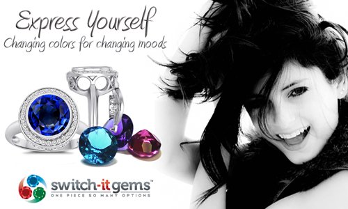 Switch-It Gems Cushion-Cut Simulated Blue Topaz Halo Ring Total of 12 Simulated Stones Sterling Silver Size 8