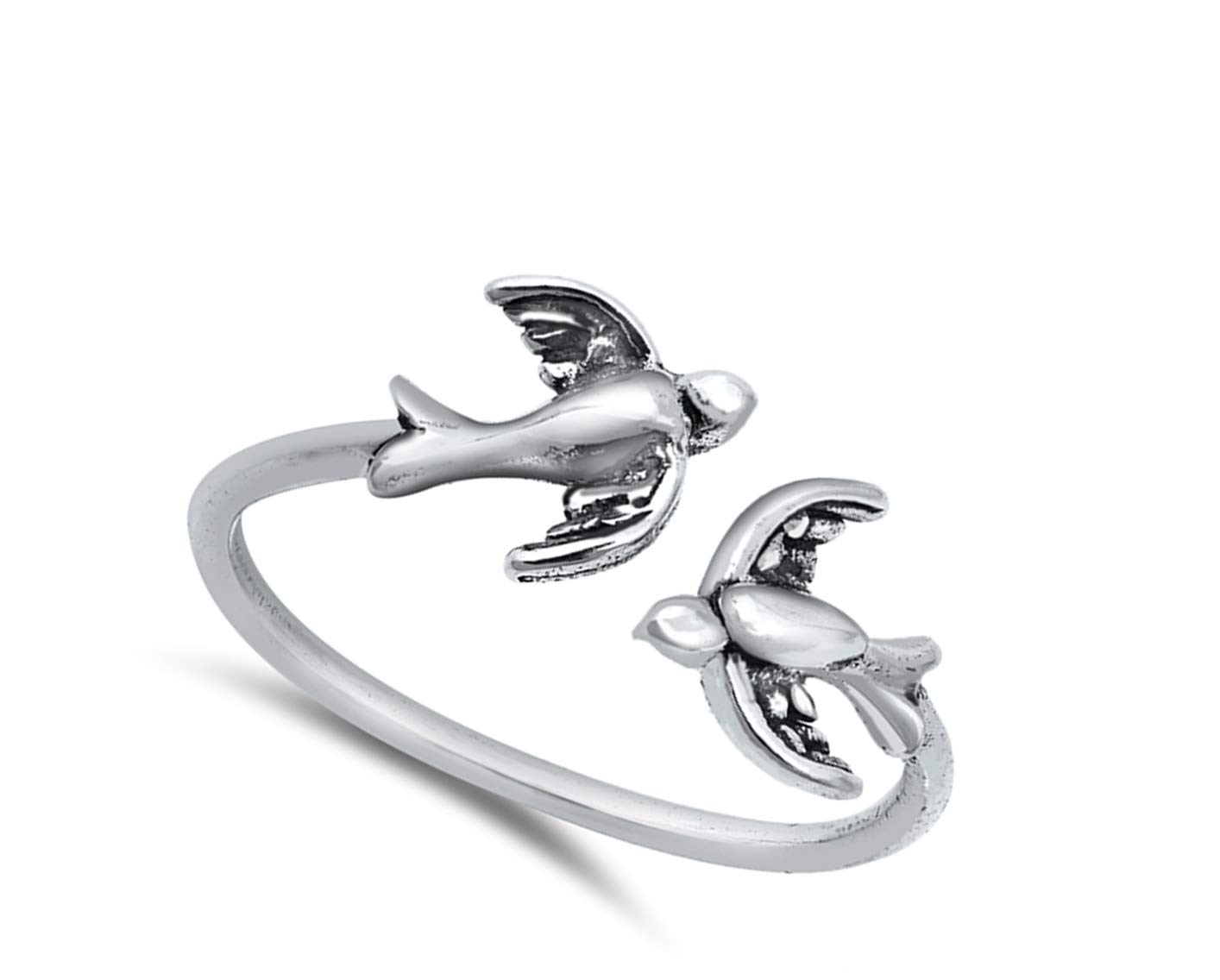 Wholesale Open Double Bird Animal Ring New .925 Sterling Silver Band Size 10