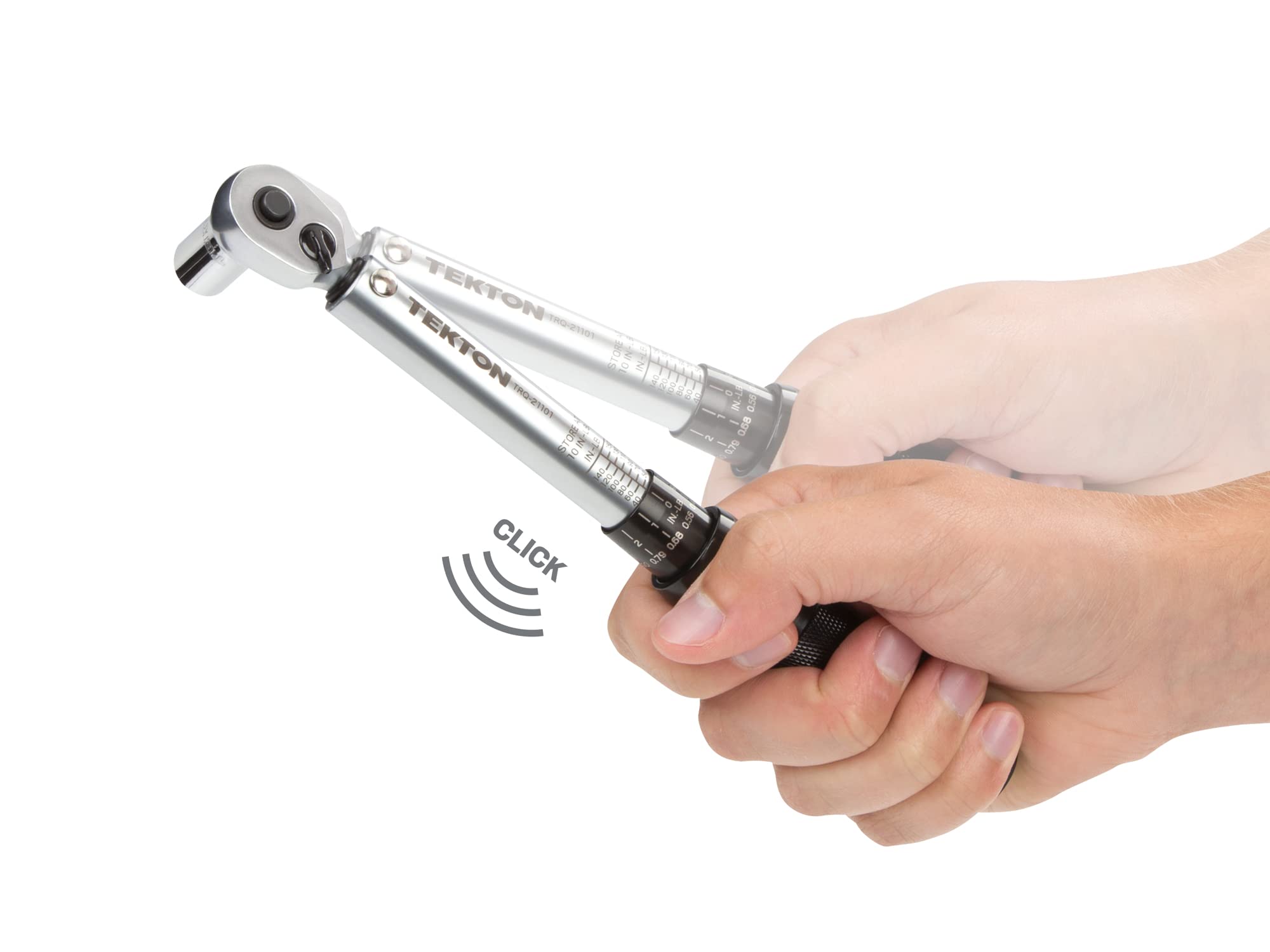 TEKTON 3/8 Inch Drive Click Torque Wrench (10-80 ft.-lb.) | 24330 & 1/4 Inch Drive Dual-Direction Click Torque Wrench (10-150 in.-lb.) | TRQ21101