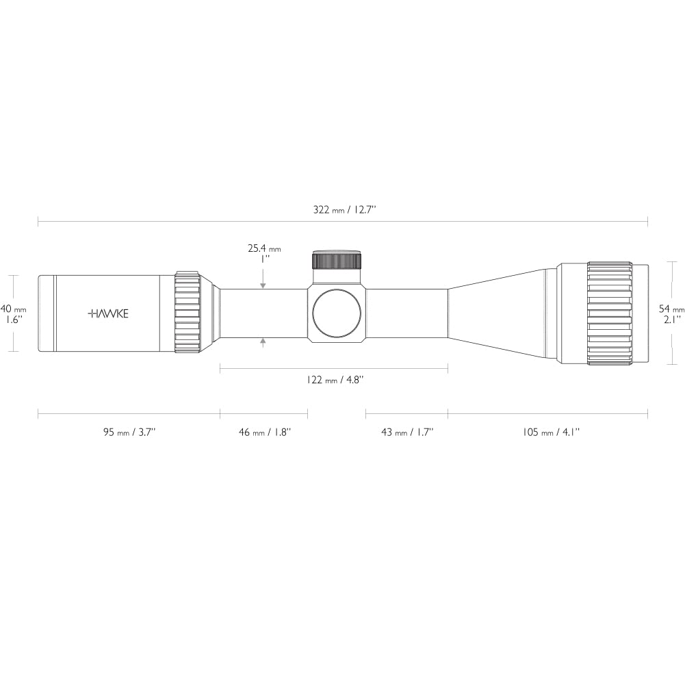 Vantage Riflescope 3-9x40 AO, 1", Mil Dot (Wire)
