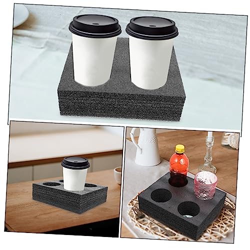 ULTECHNOVO 10 pcs takeout coffee carrier disposable coffee tray takeaway cup tray take out drink holder coffee takeout tray cold drinks carrier takeout packing tray epe Porous coffee cup