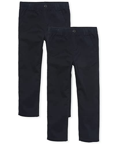 The Children's Place Boys' Pull on Chino Pants, New Navy 2-Pack, 18