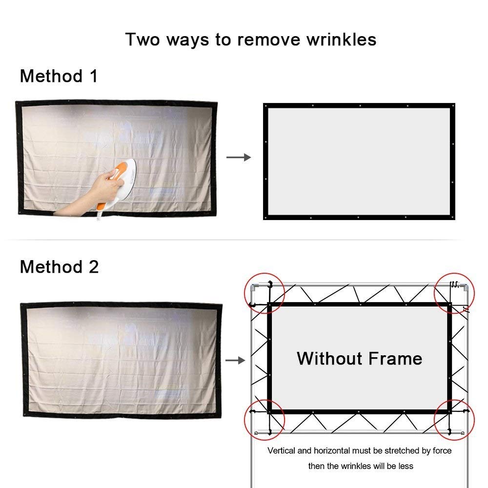 XINGTU Projector Screen Outdoor 150 200 inch 300 inch White Cloth Material 180 250 inch Optional 16:9/4:3 for LED proyector (Size : 250 inch)