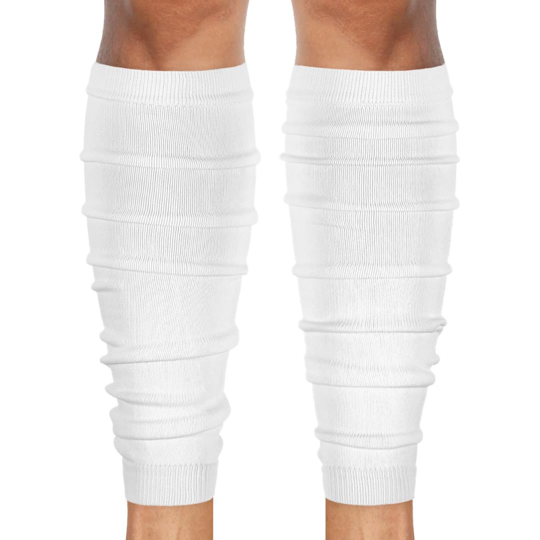 SLEEFS Football Leg Sleeves [1 Pair - Adult - White] - For Adult & Youth - Calf Compression Sleeves for Men and Boys