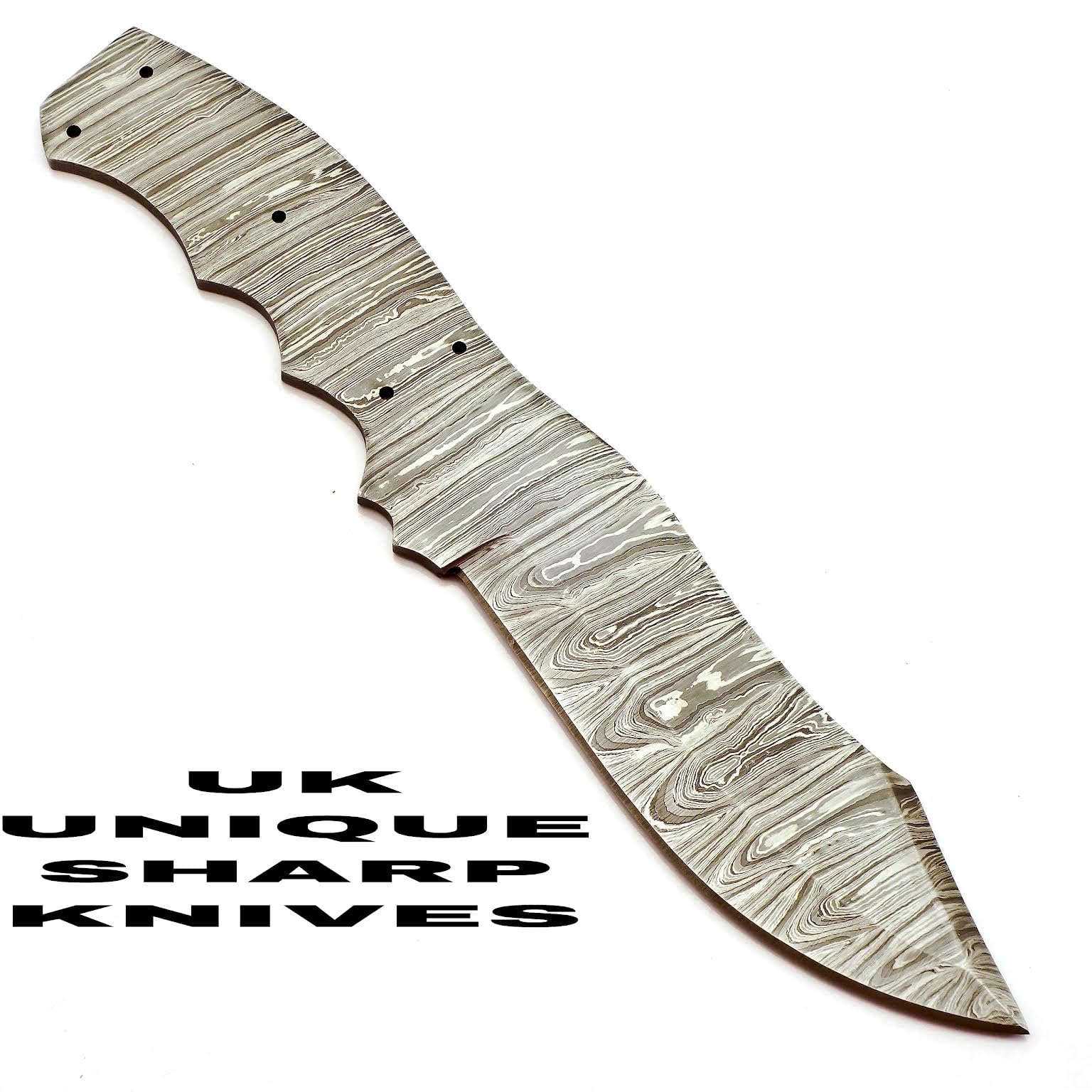 UK UNIQUE SHARP KNIVES Damascus Steel Full Tang Tracker Blank Blade BB-0005 Custom Handmade for Knife Making