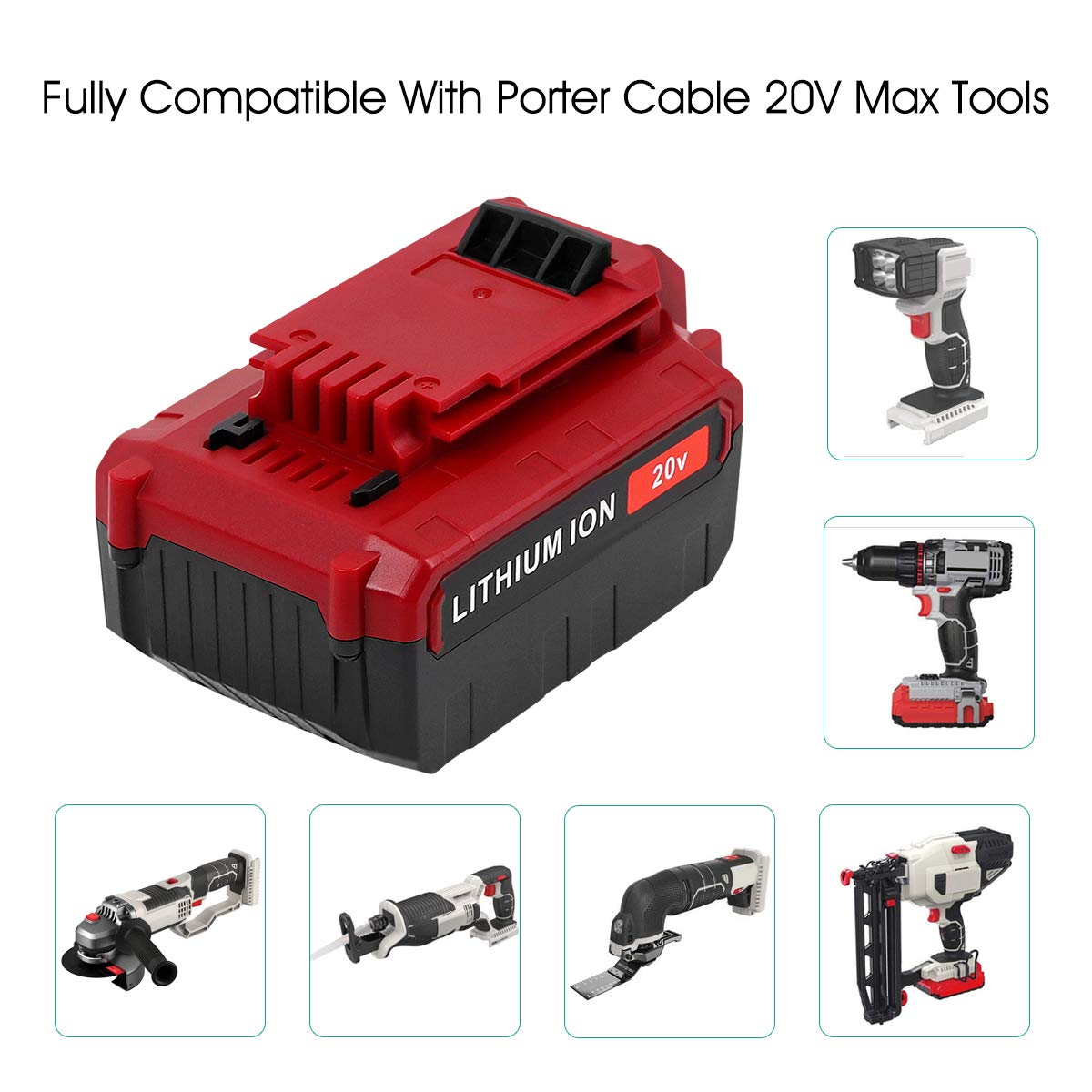 TenHutt 【Upgrade】 20V Max Lithium Replacement Battery for Porter Cable 20V Battery PCC685L PCC680L PCC682L Cordless Power Tools Battery(1 Pack)