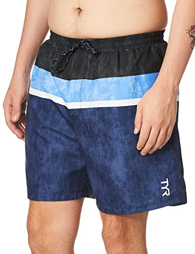 TYR Horizon Atlantic Swim Short, Black White Blue, Medium