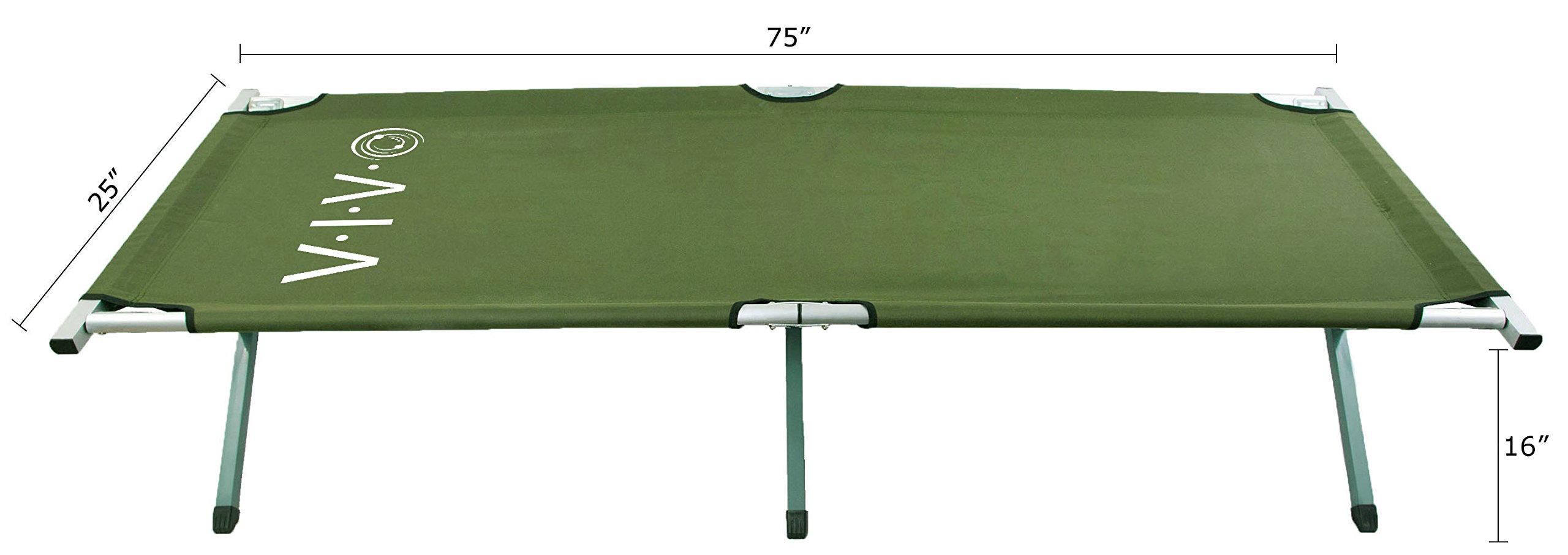 VIVO Green Camping Cot, Fold up Bed, Carrying Bag COT-V01
