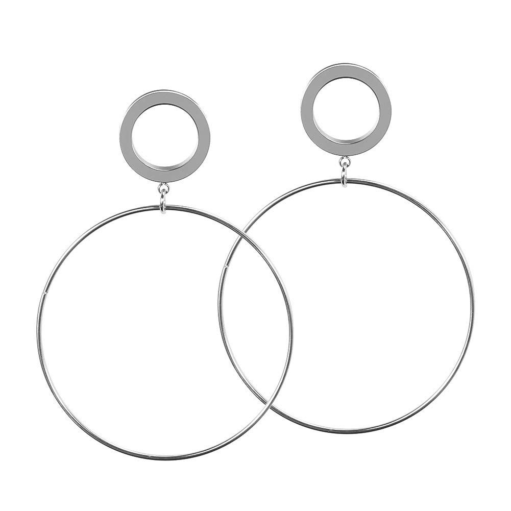 TBOSEN 1 Pair Stainless Steel Ear Plugs Expander Large Gauges Stretching Screw Saddle Fit Tunnels Gauge 2g - 13/16 inch