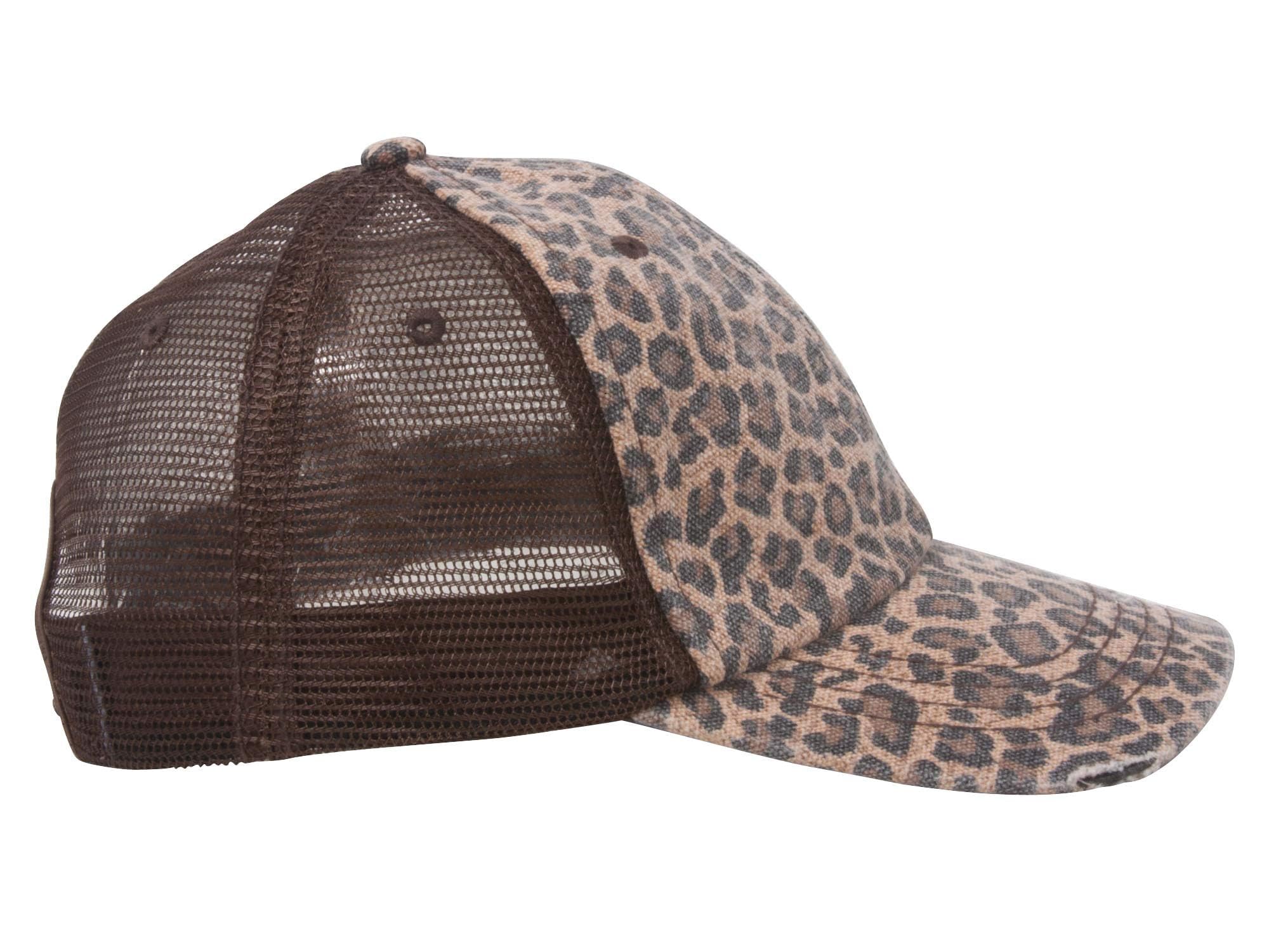 Women's Print Mesh Canvas Trucker Baseball Cap Hat