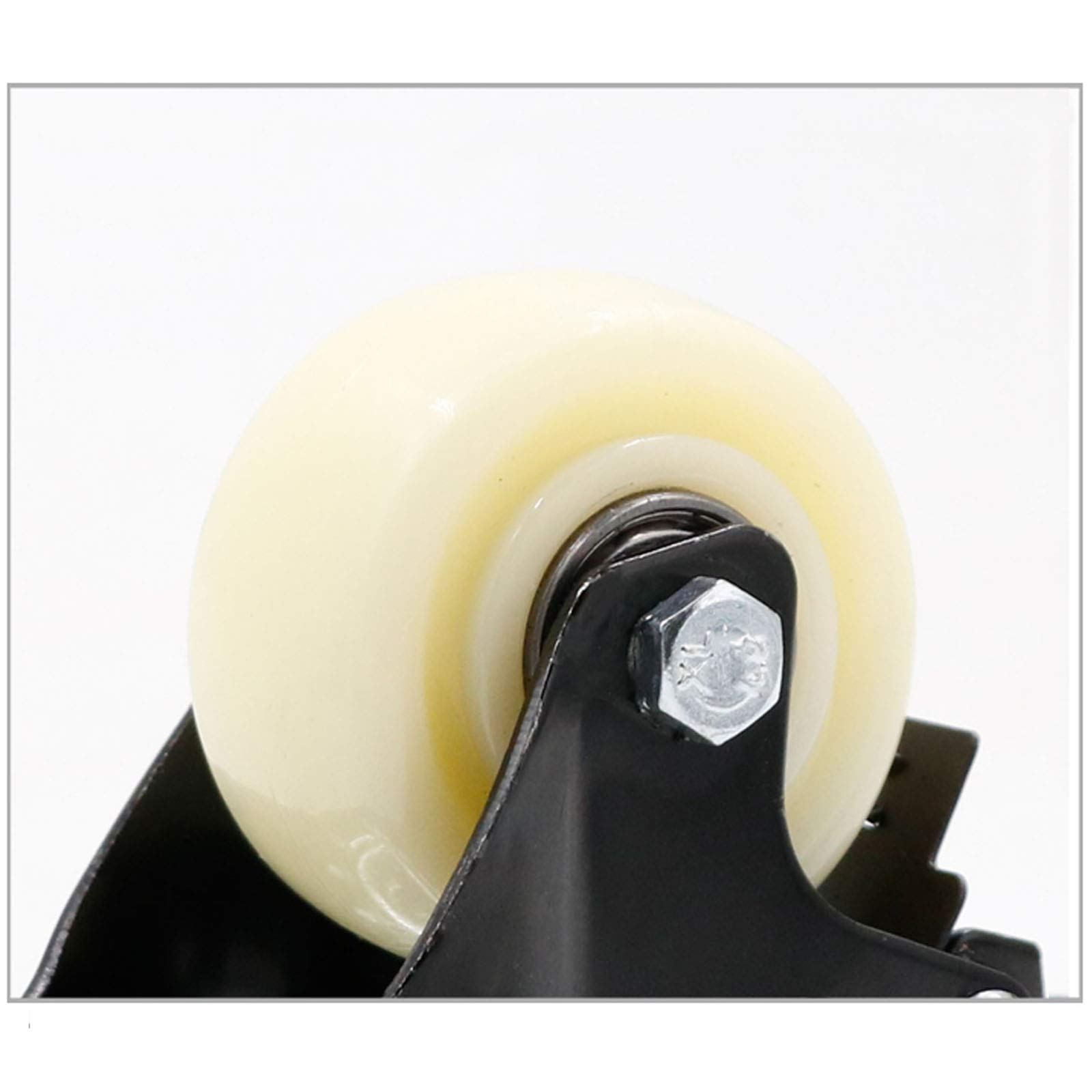 Wheel Small Castor Wheels Moving Caster Wheels Trolley Furniture Caster Nylon Swivel Plate Wheels,Double Bearing,Replacement Castors for Carts Workbench,White,Pack of 4