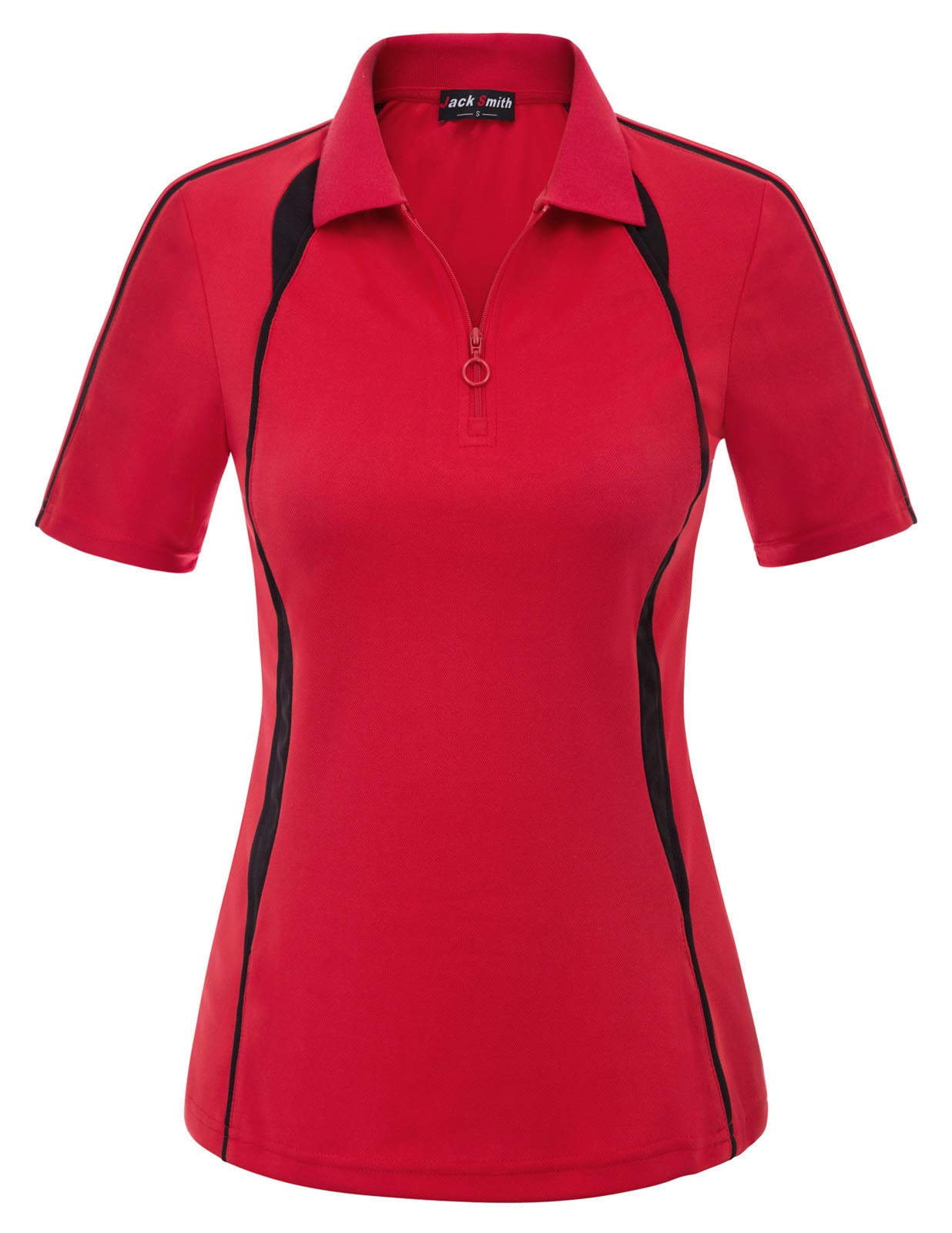 Women's Moisture Wicking Short Sleeve Competitor Polo Shirt(S,Red #23)