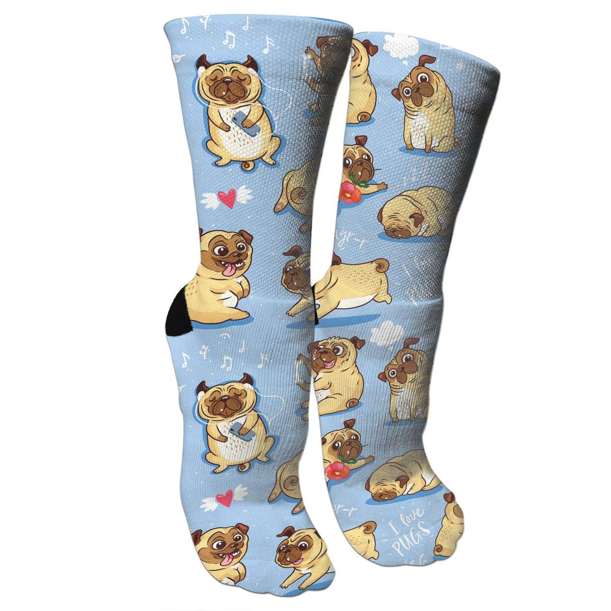 ULQUIEOR Women's Flower Dog Cotton Performance Cushion Novelty Athletic Soprt Crew Socks