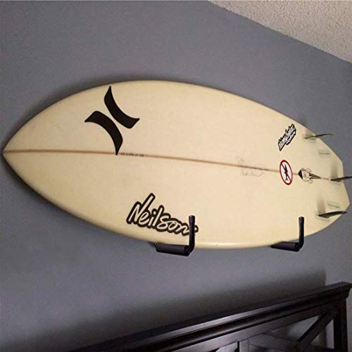 Wintek Heavy Duty Giant Arm Hang-It-All Wall Mount Storage Hook Rack for SUP&Surfboard,Ski&Snow Board,Skate Board,Long Board,Paddle Board|Home Garage Storage&Organization Hangers-4 Pack (Black)