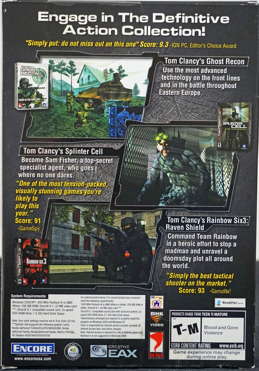 Ubisoft Tom Clancy's Triple PC Game Pack (Splinter Cell + Ghost Recon + Rainbow Six 3 Raven Shield)