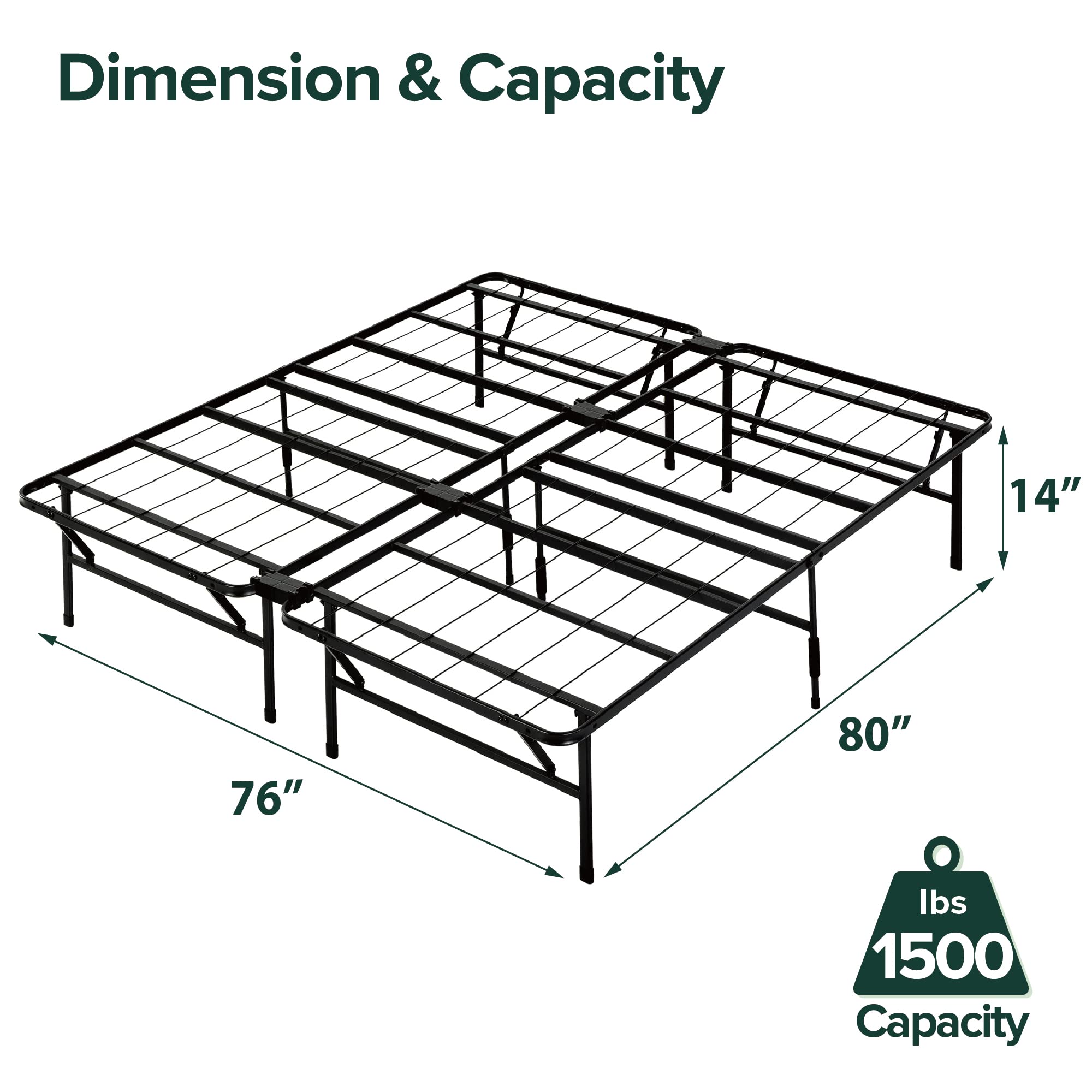ZINUS 12 Inch Foam and Spring Mattress and SmartBase Metal Mattress Foundation Set / Bed and Mattress Set / No Box Spring Needed / Mattress in a Box, King