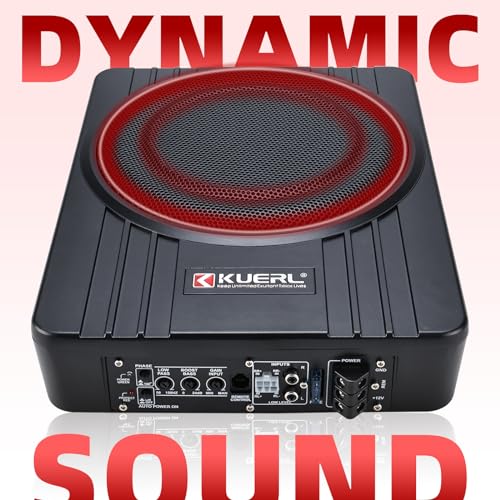 YaCCC 10 Inch 800W Car Under-Seat Sub Woofer Active Powered Amplifier Bass Enclosed,Under Seat Subwoofer and Amp Package