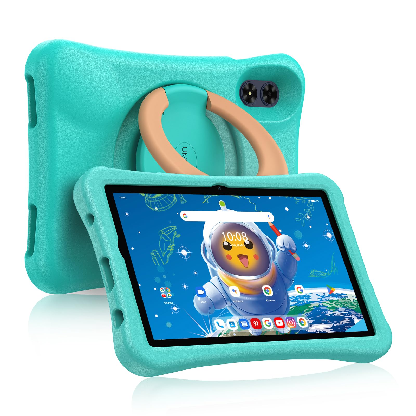 UMIDIGI Android 13 Kids Tablet,10.1 inch Tablet for Kids, G2 Tab Kids, 8(4+4) GB RAM 64GB ROM Up to 1TB, Children's Tablet with Parental Control, Bluetooth 5.0, WiFi 6, Learning Tablet Green