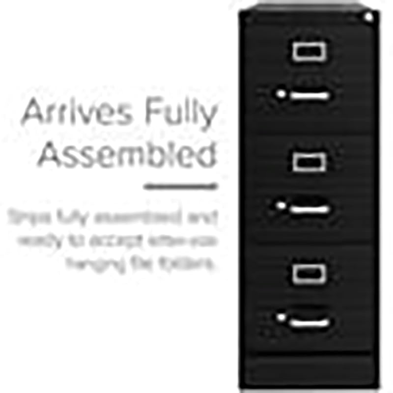 UrbanPro 22-in Deep 3 Drawer - Letter Width - Vertical Metal File Cabinet - Black - Commercial Grade - Fully Assembled