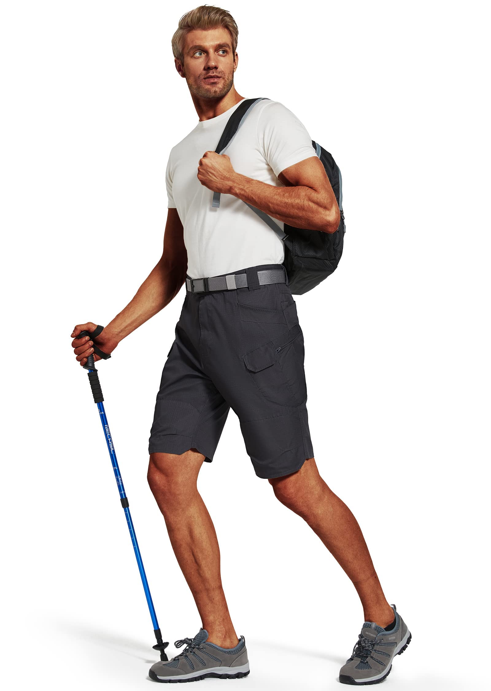 URBEST Tactical Shorts for Men Waterproof Breathable Quick Dry Hiking Fishing Cargo Shorts with Multi Pockets(NO Belt)
