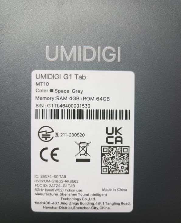 UMIDIGI G1 Tab Android 13 Tablet 2024, 8(4+4) GB+64GB 1TB Expand, Wi-Fi 6 Model, 10.1 inch Tablet with Quad-Core Processor up to 2.0 GHz, 6000mAh, Dual Camera, BT, 1280 * 800 HD IPS Touch Screen