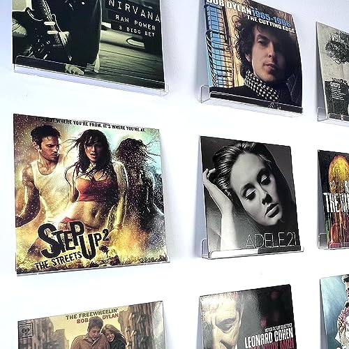 VIOOAL 4 Pack 12'' Vinyl Record Wall Mount,Record Wwall Ddisplay,Vynil Shelves with Installation Hardware and Tools (Clear)