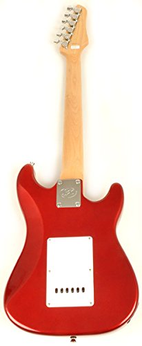 SX Left Handed 1/2 Size (34 inch) Electric Guitar Package Red with Amp, and Carry Bag SX RST 1/2 CAR LH