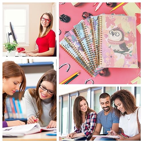 Zegrox Medium 5.75"x 8.35" Notebook, Journal, 6 Pcs Aesthetic Cute Abstract Notebook with Pockets, Flexible Cover, College Ruled Paper, 160 page Easy Tear Pages for Work, School Supplies
