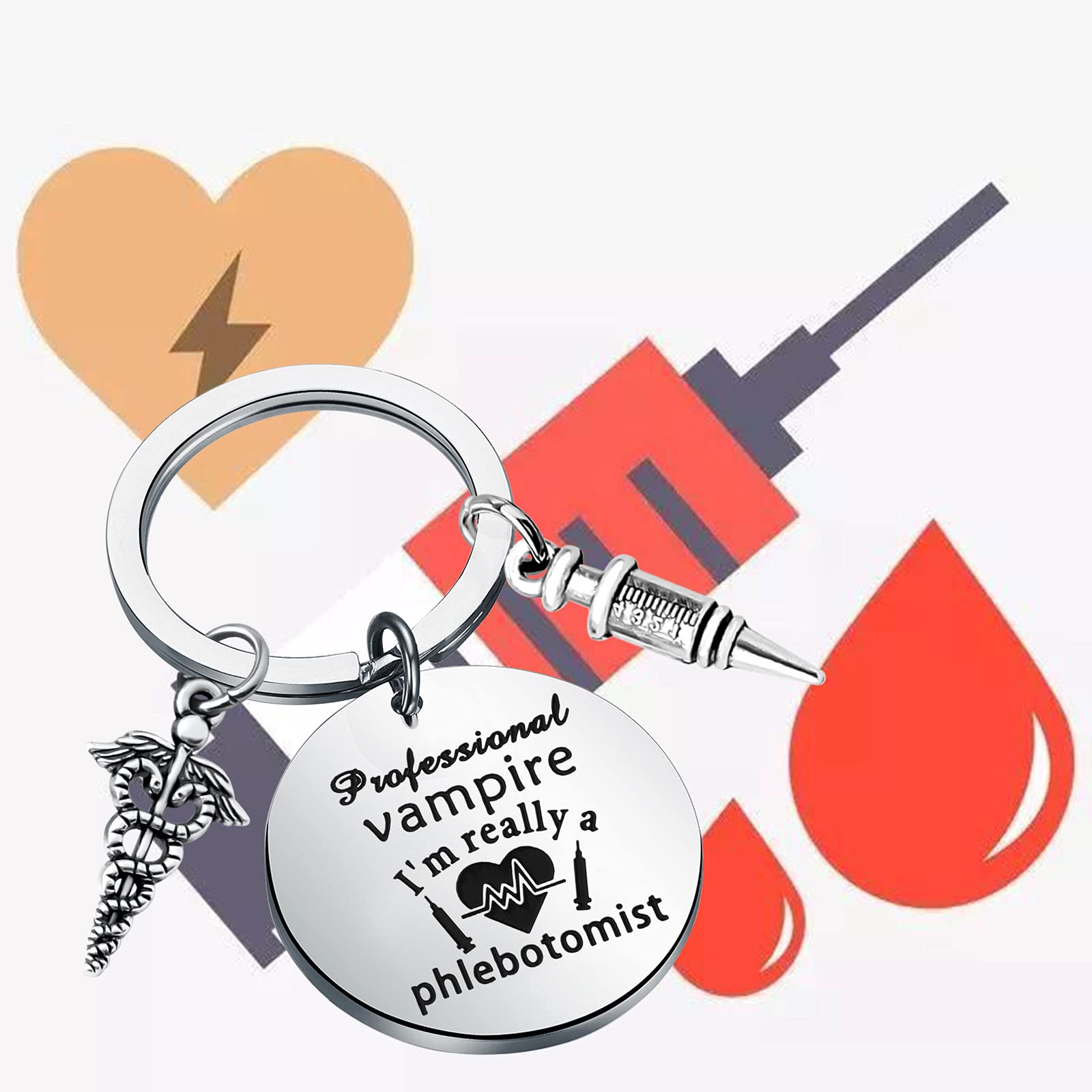 TGBJE Phlebotomy Gift Phlebotomist Gift Professional Vampire I’m Really A Phlebotomist Jewelry Venipuncturist Gift Nurse Jewelry (Phlebotomist key)