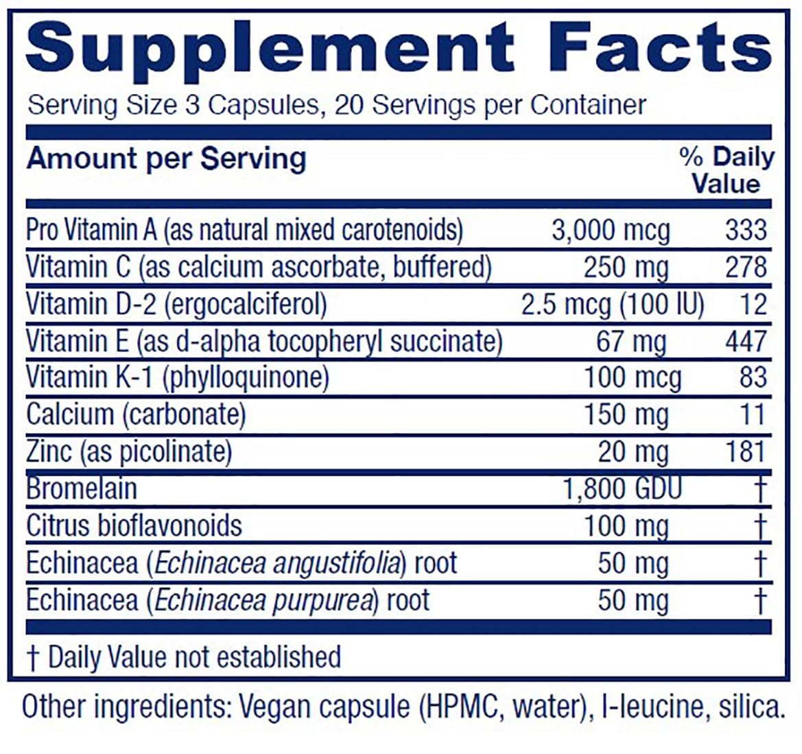 Vitanica Opti-Recovery - Multimineral & Multivitamin for Pre- and Post-Surgery Support - Wound Recovery Aid with Vitamin A, C, D2, Zinc & Bioflavonoids - Professional Line - 60 Vegan Caps