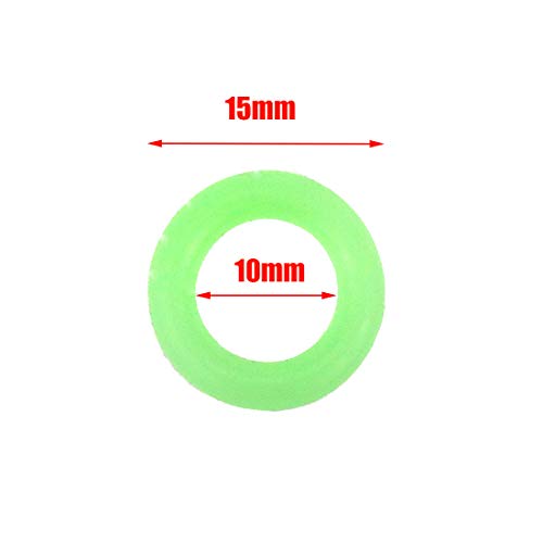 Sydien 50pcs Green Silicone Luminous Guard 10mm ID Circle Glow at Night for Outdoor, Camping, Tent Skates Safety Warning