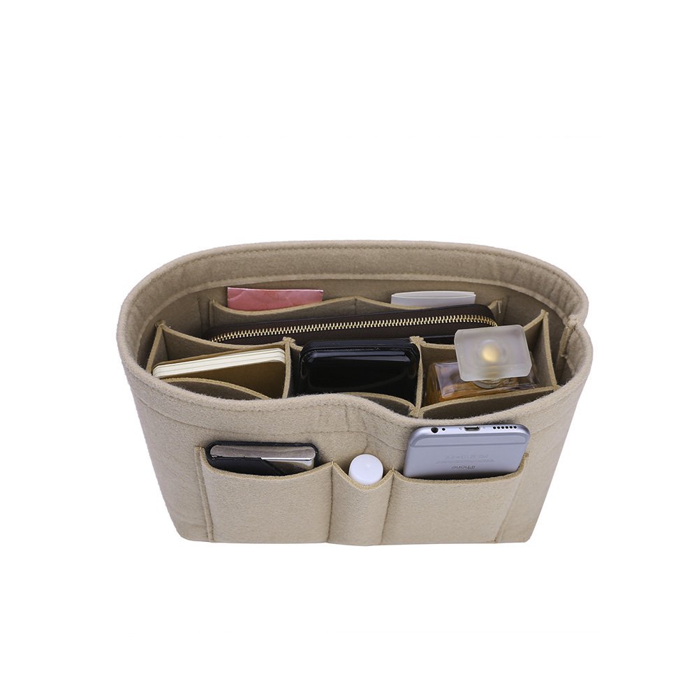 ZTUJO Purse Organizer Insert, Felt Bag Organizer For Handbag Purse Organizer,13 Colors, 6 Size (Small, Beige)