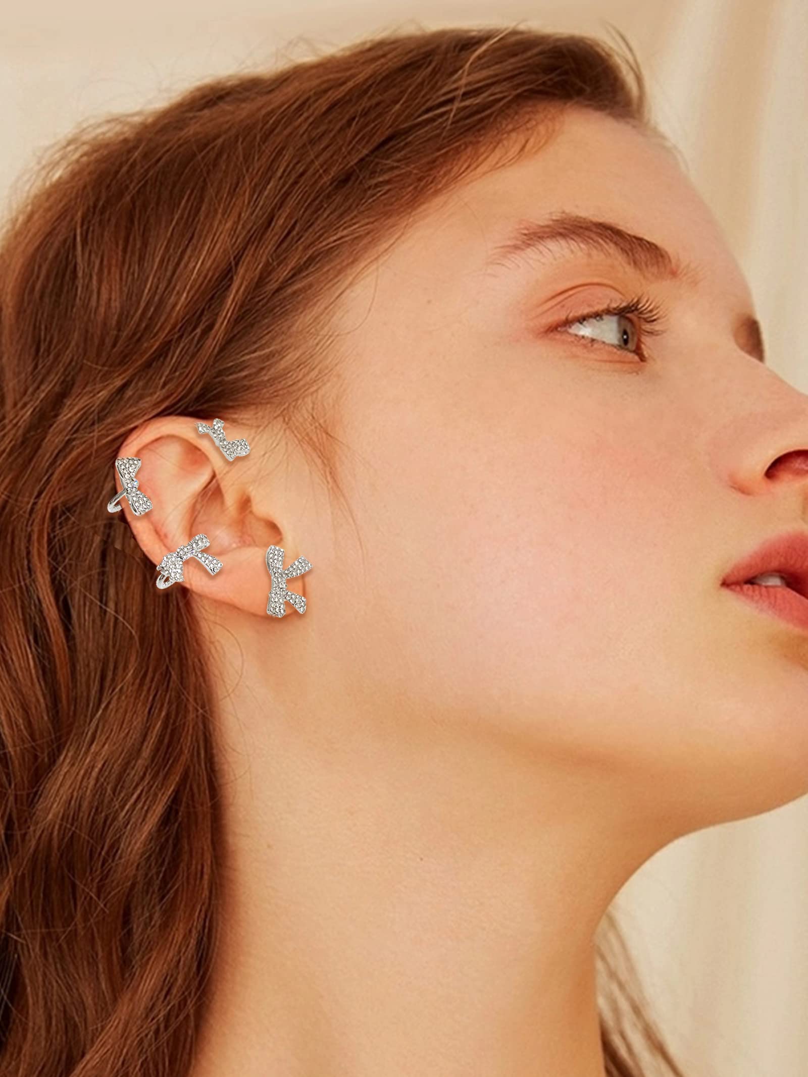 Zircon Butterfly Earrings for Women Butterfly Ear Cuff Wrap Crawler Earrings,Butterfly No Piercing Ear Clip Wrap Around Earrings