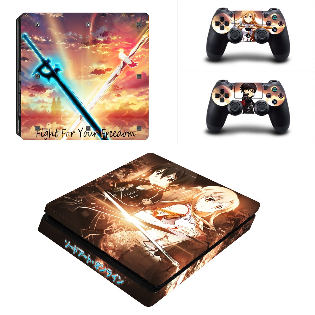 Vanknight Vinyl Decal Skin Stickers for PS4 Slim Playstaion 2 Controllers