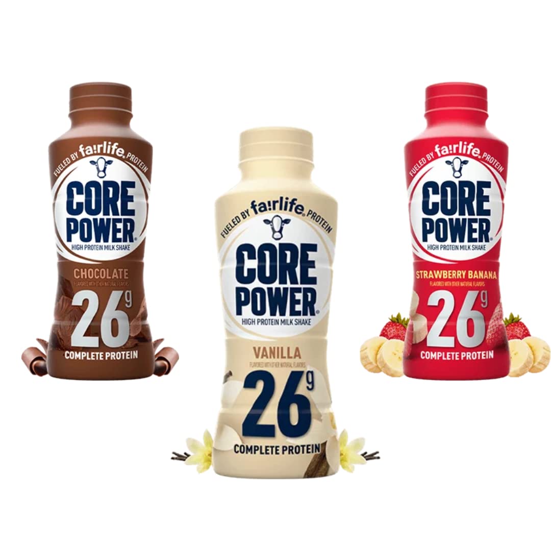 Veher Fairlife Core Power 26g Protein Liquid Milk Shakes Variety Pack, Ready To Drink for Workout Recovery, 14 Fl Oz (6 - Pack)
