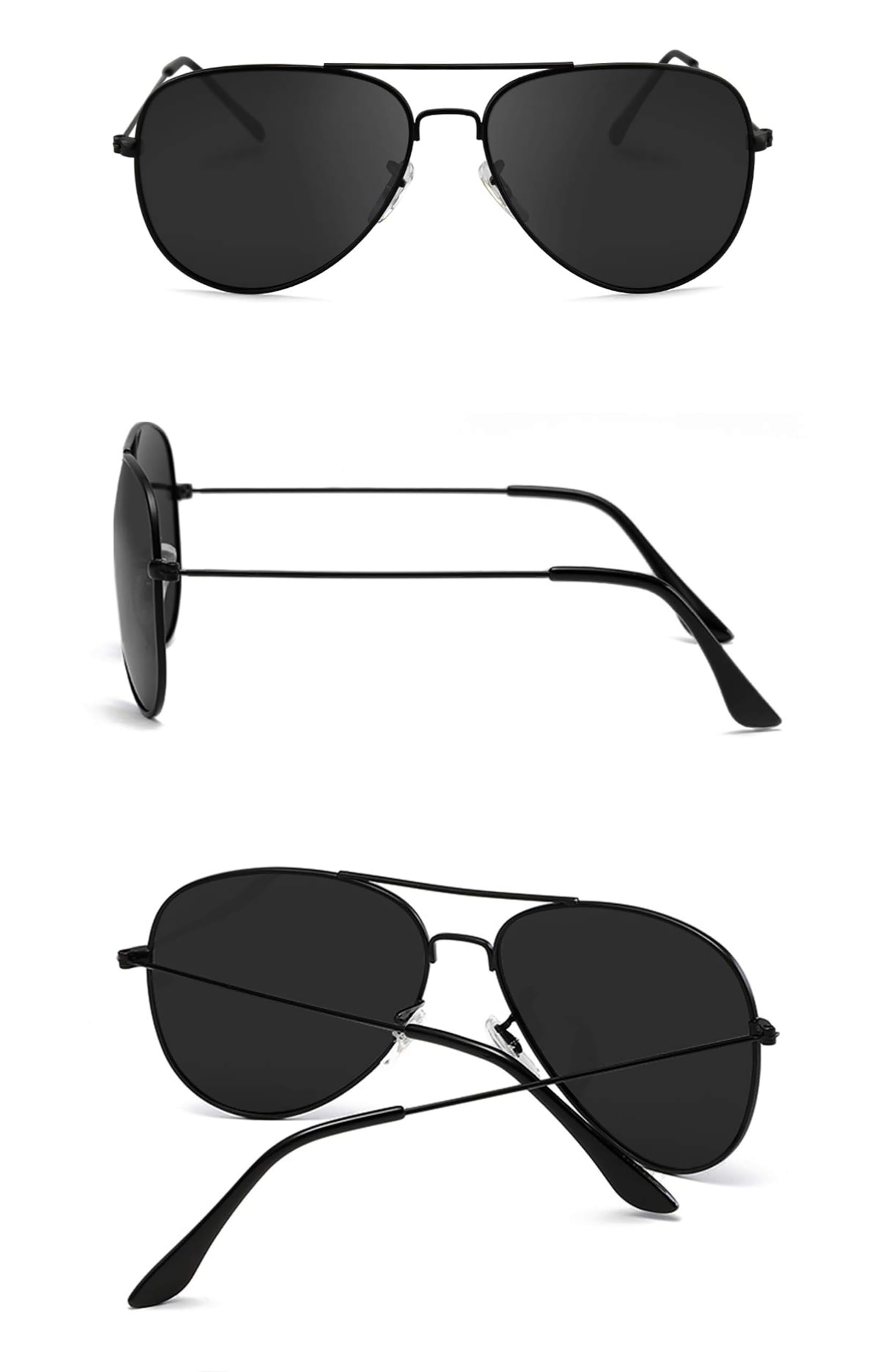 Ziwanule Polarized Aviator Sunglasses for Men Metal Mens Sunglasses Driving Unisex Classic Sun Glasses for Men/Women Black