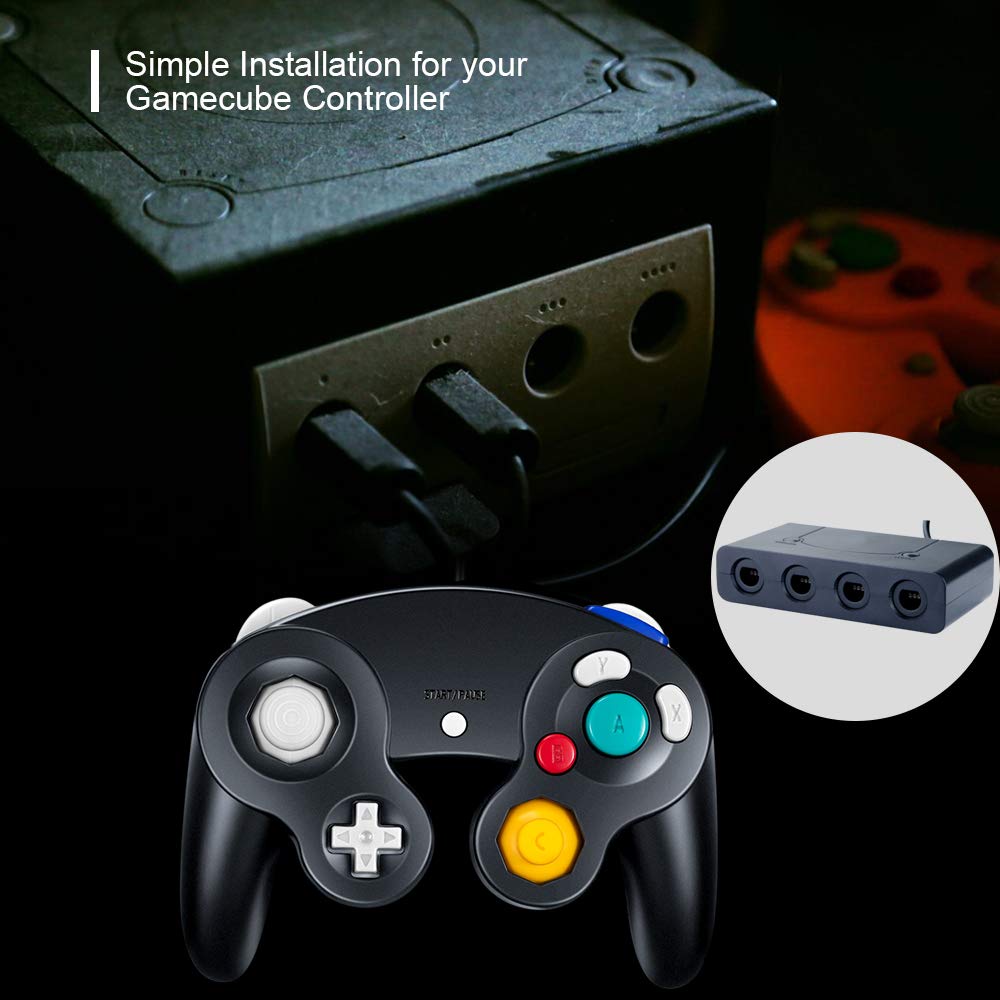 SogYupk 2 Pack Controller Replacement for Gamecube Controller,Wired Controllers Classic Gamepad compatible with Nintendo and Wii Console Game Remote(Black 2 pcs)