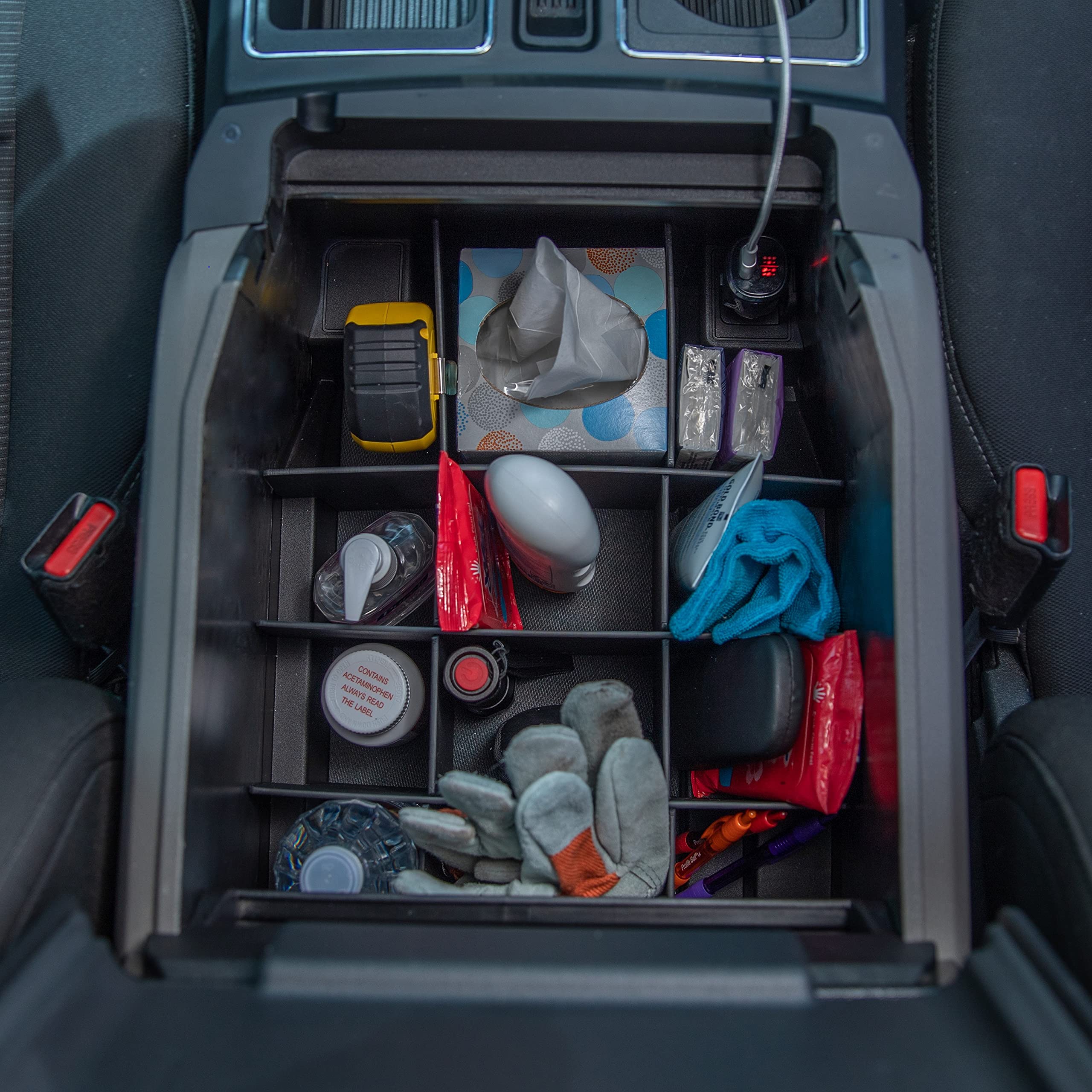 Vehicle OCD - Center Console Organizer for Ford F250 / F350 SuperDuty (2017-2022) and Expedition (2018-2024) (full console w/bucket seats ONLY) - Made in USA