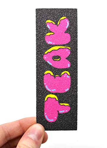 Teak Tuning 3PK Premium Fingerboard Skate Grip Tape, Teak Donut Edition 38mm x 114mm - Set of 3 Sheets
