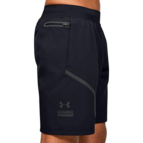 Under Armour Stretch Woven Utility Workout Gym Short, Black (001)/Pitch Gray, Small
