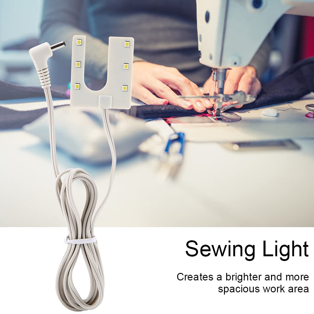 Zixyqol LED Work Light for Flat car Sewing Machine 0.3W 6-LED Sewing Machine Accessory U-Shaped Table Lamp Eye Protection and Energy Saving