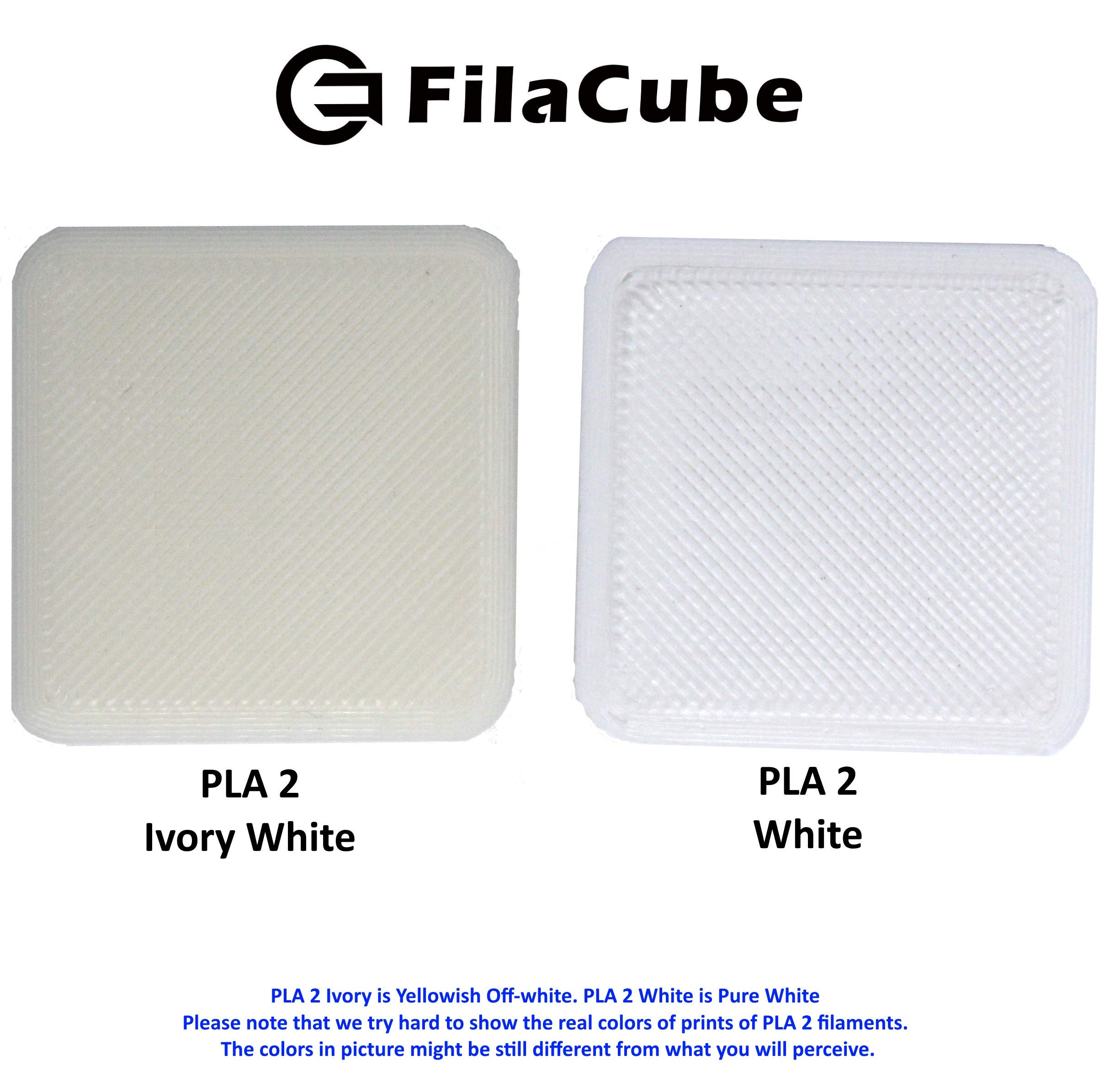 White PLA 1.75 filament - FilaCube PLA 2 pure white filament 1 kg 1.75mm 3D Printer filament [Made in USA] real PLA white PLA+ pro compatible FDM printer ender creality monoprice prusa anet makerbot
