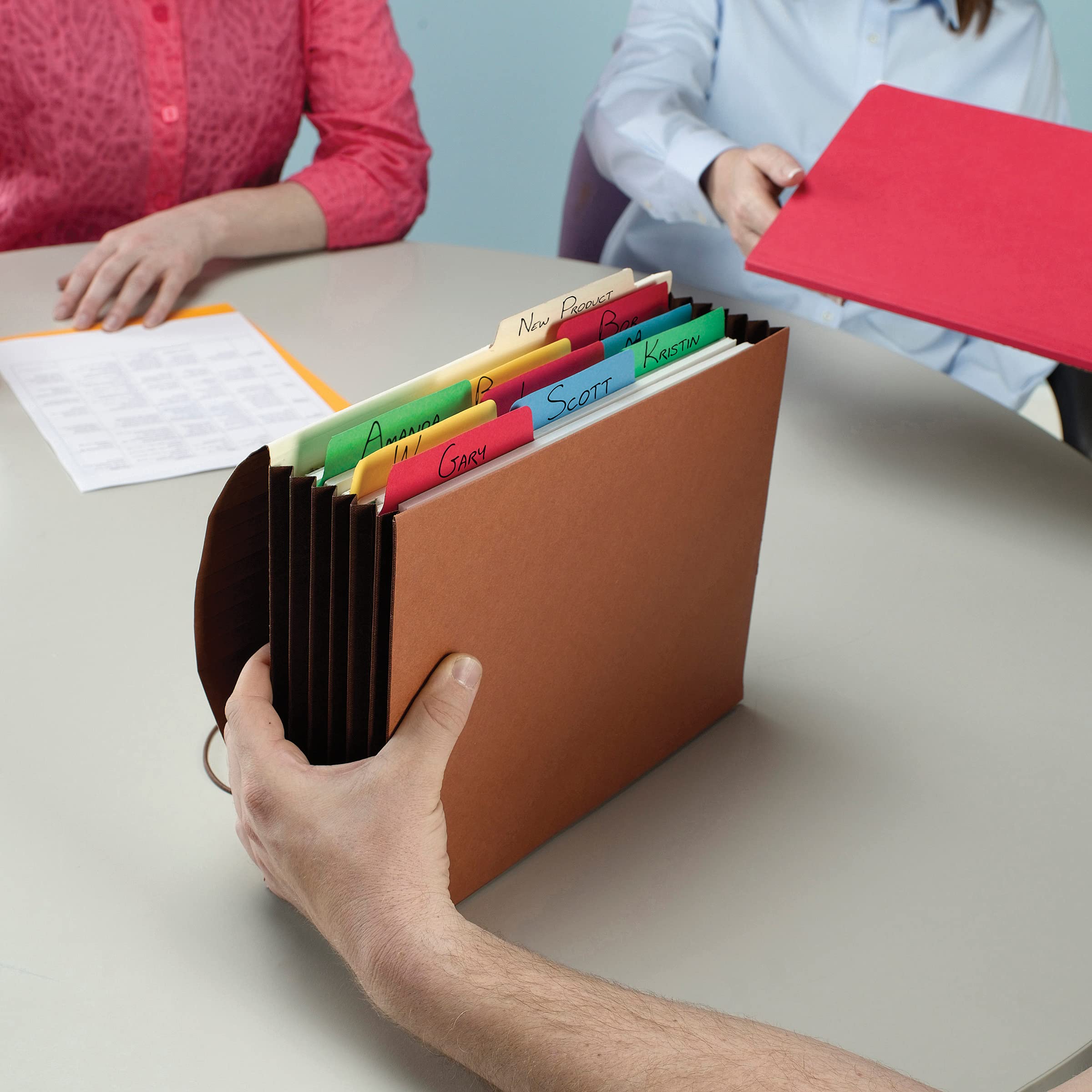 Smead Expanding File Wallet, Flap and Cord Closure, 5-1/4" Expansion, Extra Wide Legal Size, Redrope, 10 per Box (71189)