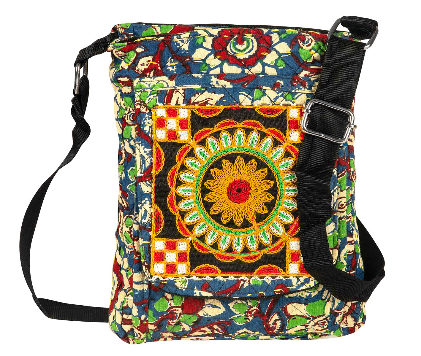 Women Purse Small Messenger Bag Travel Satchel Coin Wallet Everyday Crossbody Hobo Shoulder Casual Floral Quilted (Blue Green Floral)