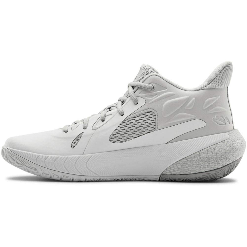 Under Armour Unisex HOVR Havoc 3 Basketball Shoe, White (102)/Halo Gray, 9 US Men