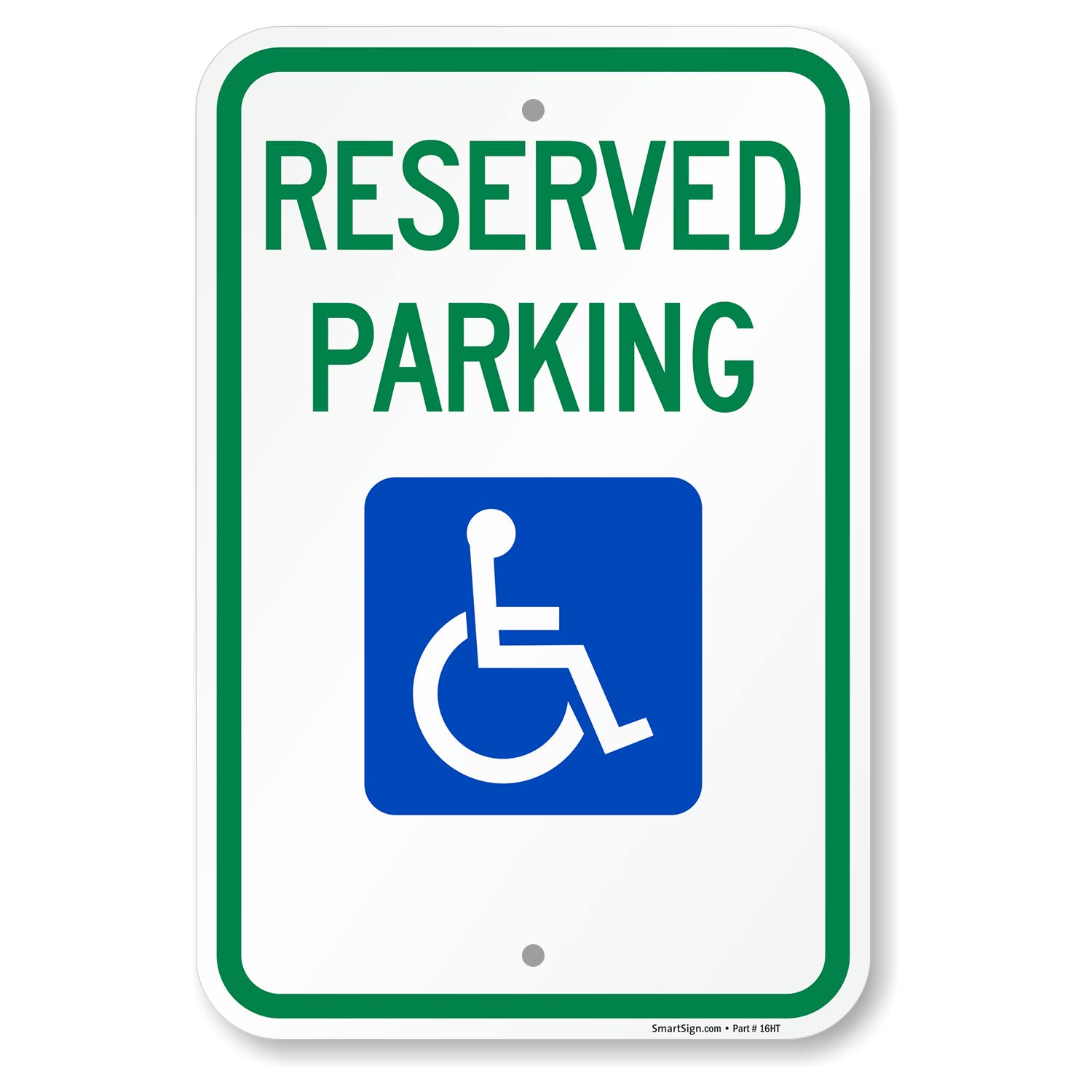 SmartSign Basics Reserved Parking Federal Handicap Parking Sign | 12" x 18" Engineer Grade Reflective ACM