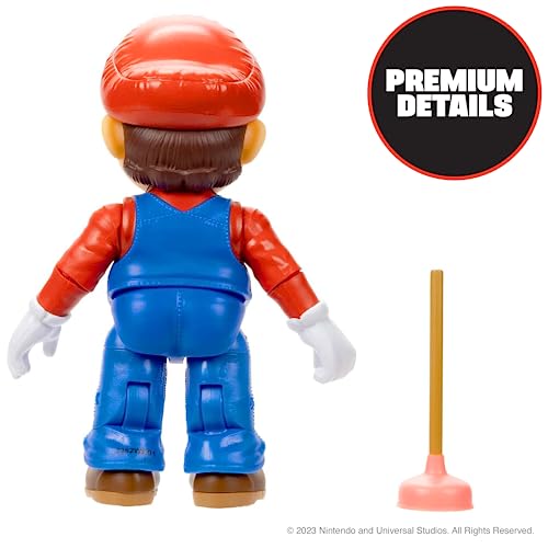 THE SUPER MARIO BROS. MOVIE - 5 Inch Action Figures Series 1 β Mario Figure with Plunger Accessory