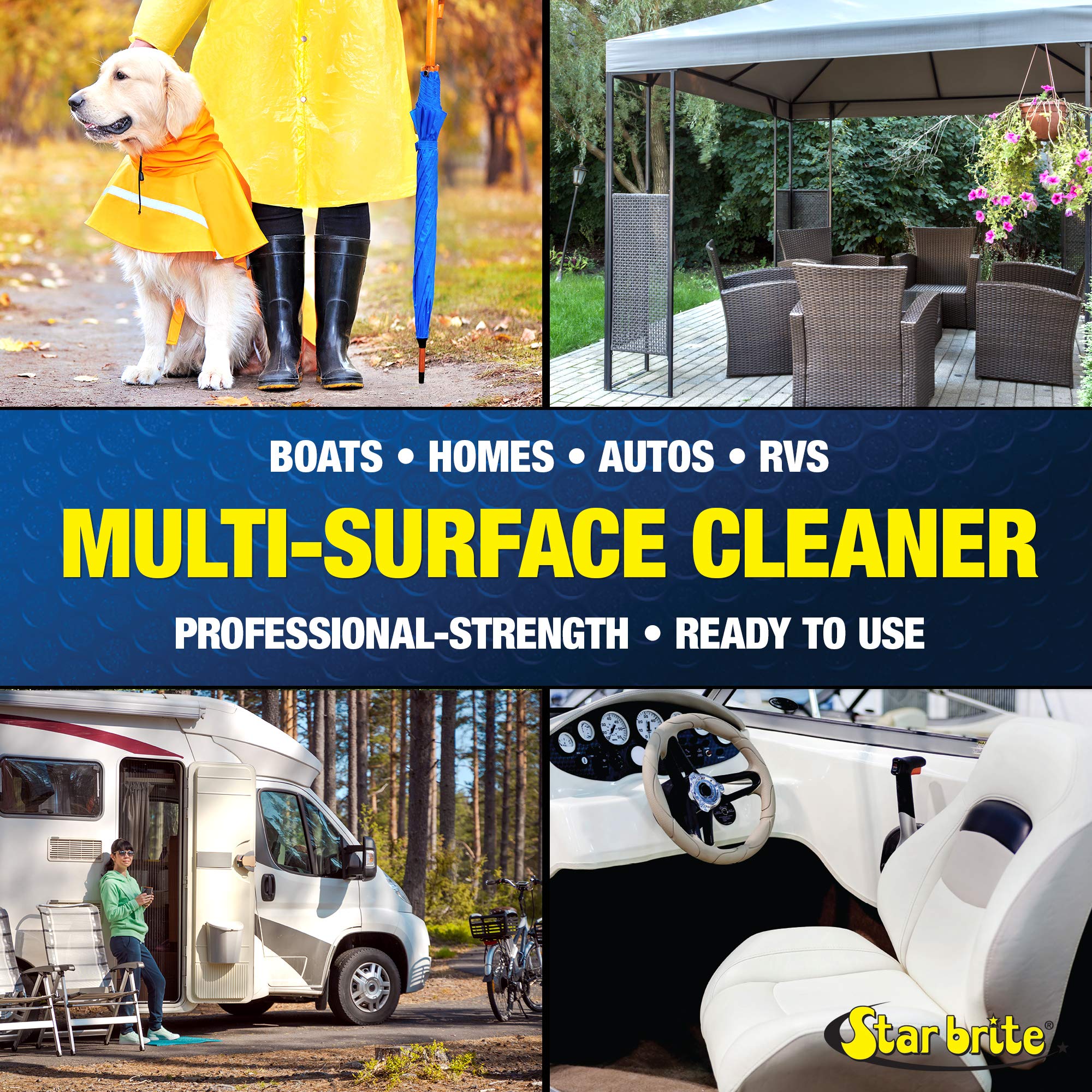 STAR BRITE Ultimate Vinyl Clean Spray - Multi-Surface Cleaner for Auto, RV, Home & Boat Upholstery - Vinyl, Rubber, Leather, Plastic + Interior & Exterior Trim - 32 OZ (096232)