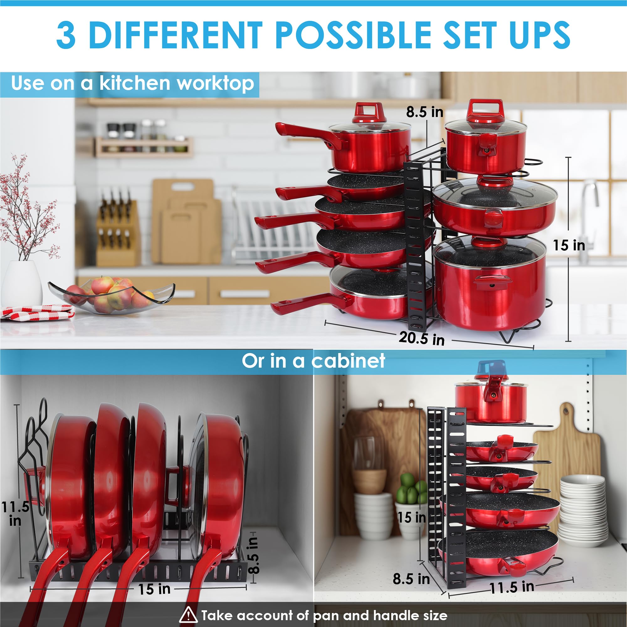 Under Sink Organization and Storage 3-Pack Bundle β 2 Two Tier Organizers and 1 Pan Organizer Rack β Organize your Kitchen, Cabinet and Under Sink Area